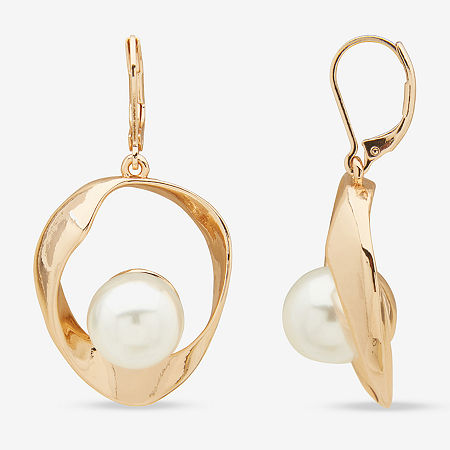 Click here for Worthington Gold Tone Womens Simulated Pearl Drop... prices