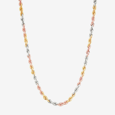 Click here for Unisex Adult 10K Tri-Color Gold 18 Inch Rope Chain... prices