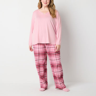 Liz Claiborne Womens Plus Long Sleeve 4-pc. Pant Pajama Set - JCPenney