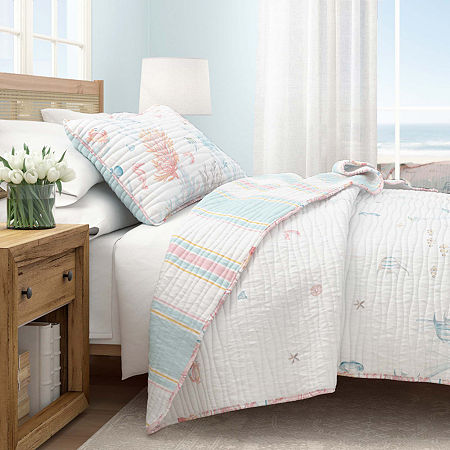 Click here for Linery Linery Coastal Reversible Quilt Set  One Si... prices