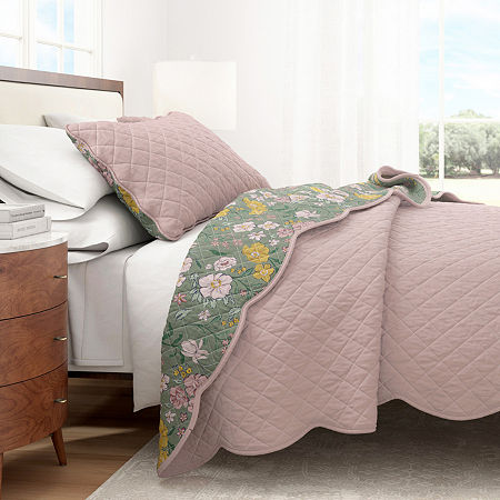 Click here for Linery Boho Floral With Scalloped Detail Cotton Re... prices