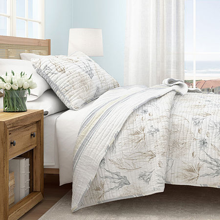 Click here for Linery Linery Coastal Reversible Quilt Set  One Si... prices