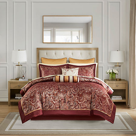 Madison Park Adeline 12-Pc. Comforter Set  King - Red