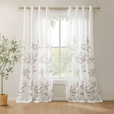 Cecily Burnout Printed 2 Sheer Window Curtain  84 inches long 2 Curtain Panels set  Width 50 curtains sheer for Bedroom and Living Room  Easy To Hang 