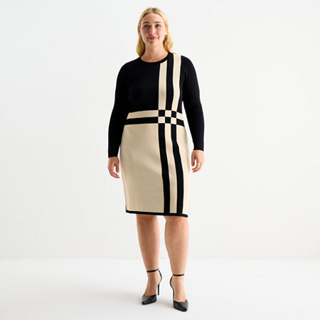 Click here for Danny & Nicole Womens Plus Long Sleeve Striped Swe... prices