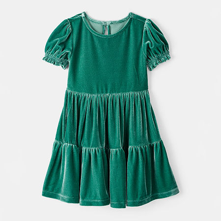 Carters Girls 2T-5T Christmas Crewneck Dress - Green