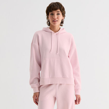 Arizona Womens Long Sleeve Fleece Active Hoodie  Medium  Pink