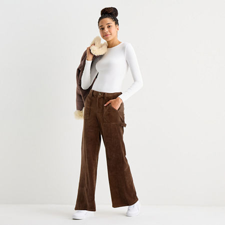 Arizona Womens Juniors Low Rise Corduroy Pant  6  Brown