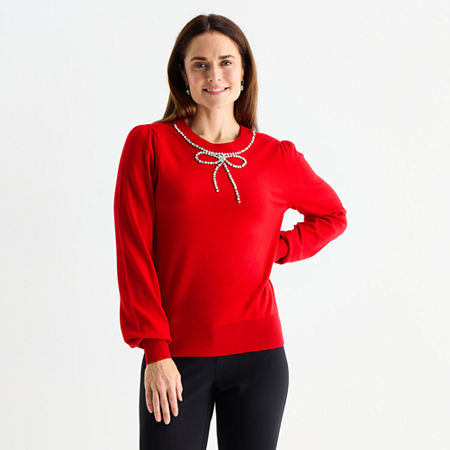 Click here for Liz Claiborne Womens Crew Neck Embellished Long Sl... prices