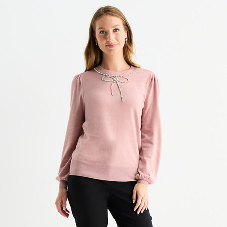 Click here for Liz Claiborne Womens Crew Neck Embellished Long Sl... prices