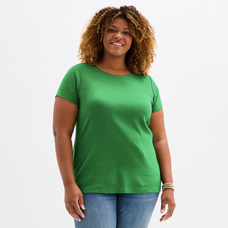 Click here for St. Johns Bay Womens Plus Crew Neck Short Sleeve T... prices