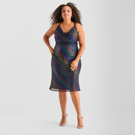 Click here for Bob Mackie Womens Plus Sleeveless Sequin Midi A-Li... prices