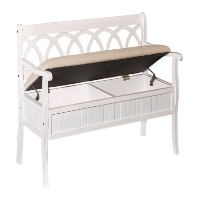ELLIANA STORAGE BENCH, Color: White - JCPenney