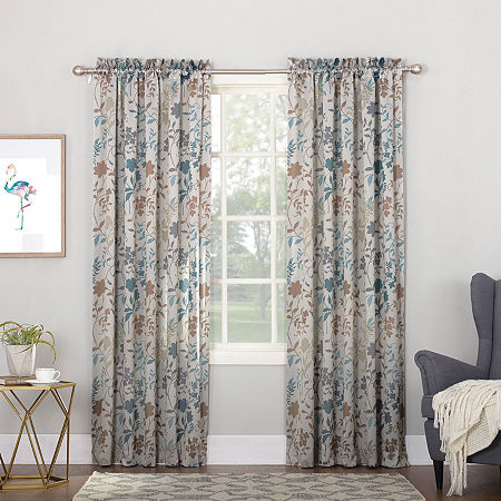 Click here for Asbury Floral Print Room Darkening Rod Pocket Curt... prices