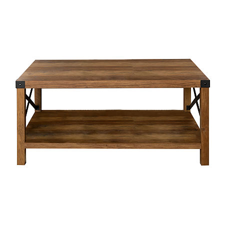 Click here for Metal X Rustic Wood Coffee Table  One Size  Brown prices