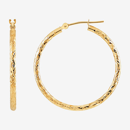 Click here for Womens 10K Gold 30mm Round Hoop Earrings  One Size prices