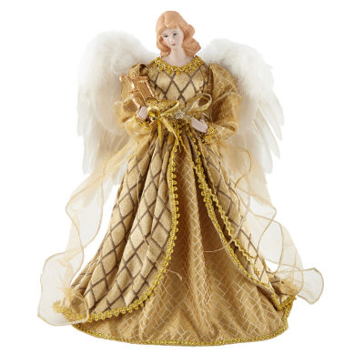 North Pole Trading Co. 16in Gold Christmas Angels Figurine