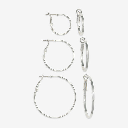 Click here for Mixit Womens Stainless Steel 3 Pair Earring Set  O... prices