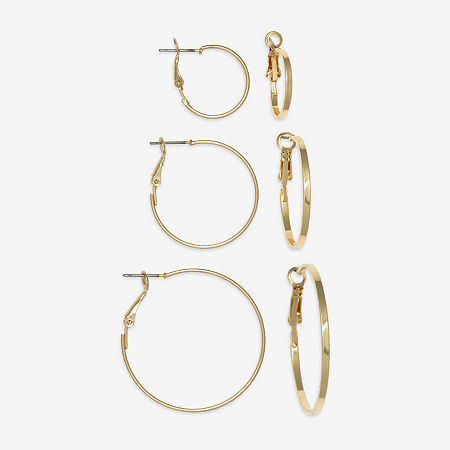 Click here for Mixit Womens Stainless Steel 3 Pair Earring Set  O... prices