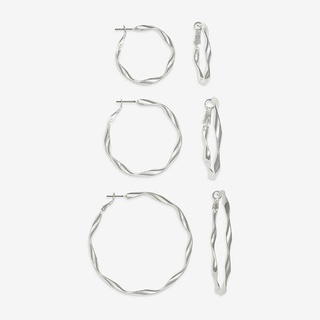 Click here for Mixit Womens Stainless Steel 3 Pair Earring Set  O... prices
