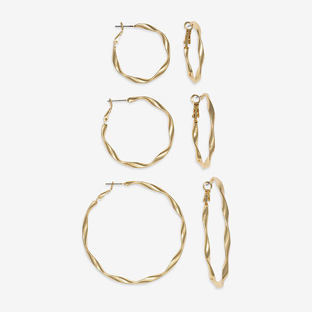 Click here for Mixit Womens Stainless Steel 3 Pair Earring Set  O... prices