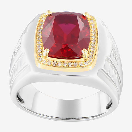 Click here for Mens 1/6 CT. T.W. Lab Created Red Ruby Sterling Si... prices