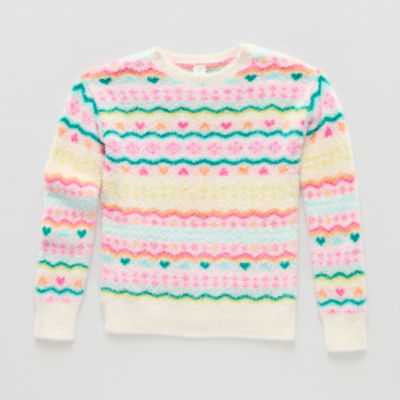 Thereabouts Little & Big Kid Girls Round Neck Long Sleeve Pullover ...