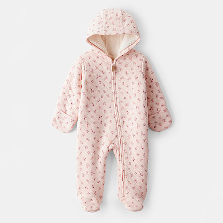 Carters Baby Girls Long Sleeves Floral Print Jumpsuit - Pink