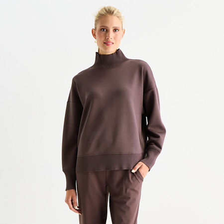 Click here for Stylus Womens Long Sleeve Mock Neck Top  Small  Pu... prices