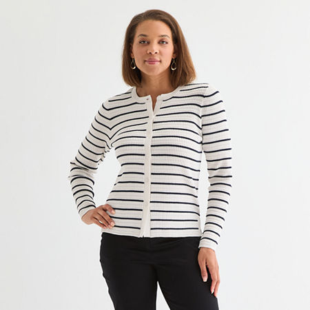 Click here for Liz Claiborne Womens Crew Neck Long Sleeve Striped... prices