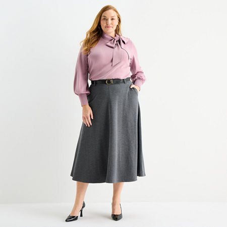 Click here for Liz Claiborne Womens Plus Mid Rise Midi A-Line Ski... prices