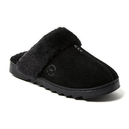 Click here for Dearfoams Womens Slip-On Slippers  8  Black prices