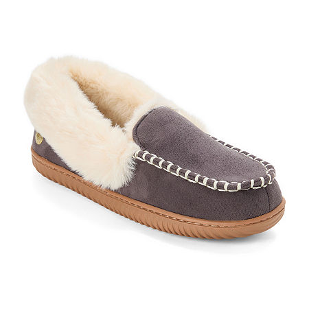 Dearfoams Womens Ryland Cabin Moccasin Slipper - Pavement