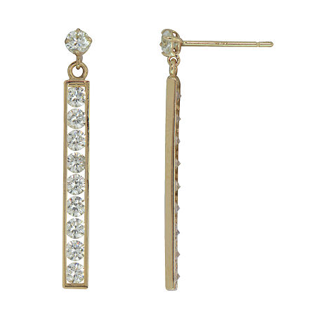 Click here for 14K Gold White Cubic Zirconia Drop Earrings  One S... prices