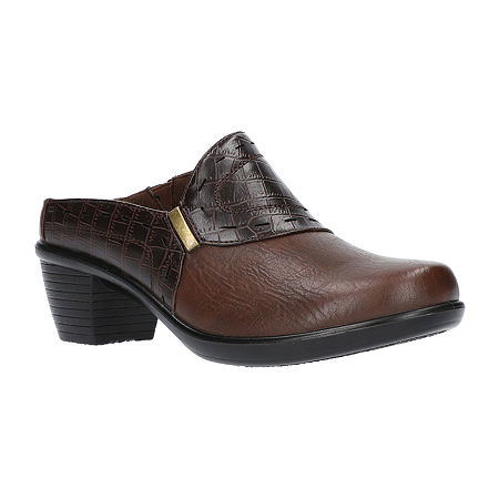 Easy Street Cynthia Comfort Mules - Tan/brown Croco