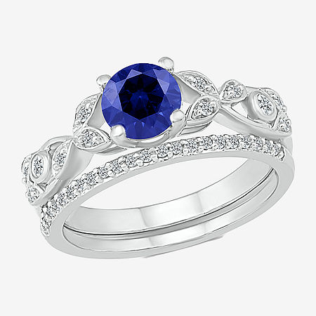 Click here for Modern Bride Gemstone Womens Lab Created Blue Sapp... prices