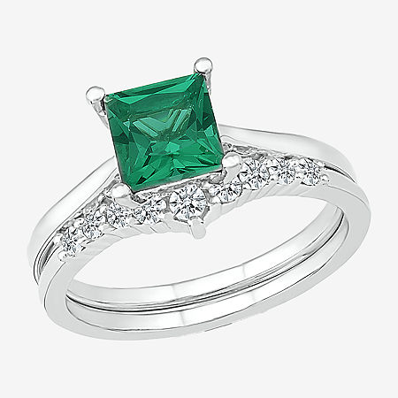 Click here for Modern Bride Gemstone Womens Lab Created Green Eme... prices