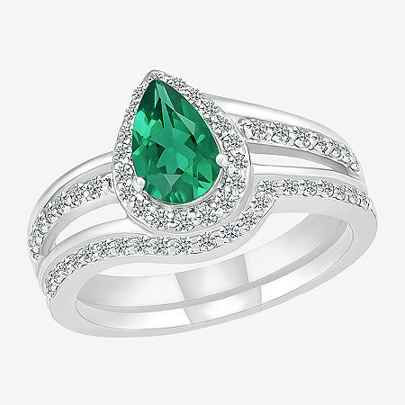 Click here for Modern Bride Gemstone Womens Lab Created Green Eme... prices