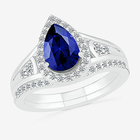 Click here for Modern Bride Gemstone Womens Lab Created Blue Sapp... prices