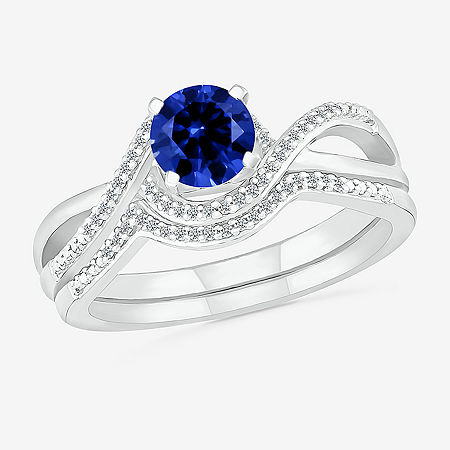 Click here for Modern Bride Gemstone Womens Lab Created Blue Sapp... prices