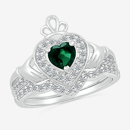 Click here for Modern Bride Gemstone Womens Lab Created Green Eme... prices