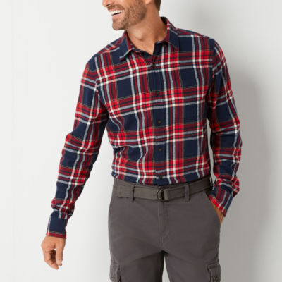 St. John's Bay Mens Long Sleeve Classic Fit Flannel Shirt - JCPenney