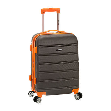 Rockland Melbourne 20 Hardside Carry-On Spinner - Charcoal with Orange Trim