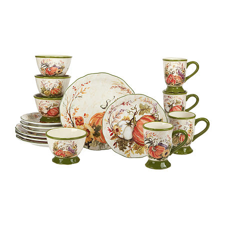 Click here for Harvest Morning Dinnerware Set  16 Pieces - Orange prices