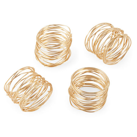 Click here for Homewear Harlow 4-pc. Napkin Rings  One Size  Yell... prices