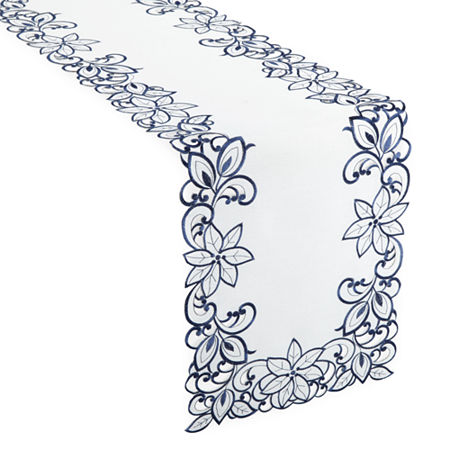 Click here for Homewear Olean Scroll Table Runner  One Size  Whit... prices