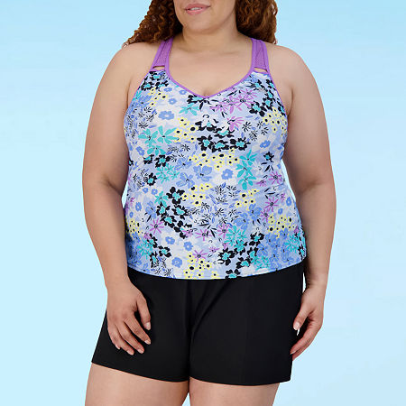 Click here for ZeroXposur Tankini Swimsuit Top Plus  1x  Purple prices