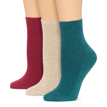 Click here for Mixit Fairy Dust Rib Womens 3 Pair Quarter Ankle S... prices