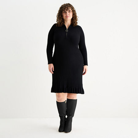 Click here for Robbie Bee Womens Plus Long Sleeve Midi Sweater Dr... prices