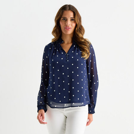 Click here for St. Johns Bay Womens Long Sleeve Blouse  Large  Bl... prices